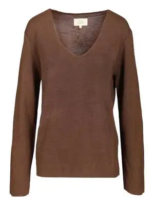 Loulou De Saison Saya V-neck Knitted Jumper - Brown