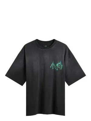 Amiri Logo Flames Crewneck T-shirt - Black