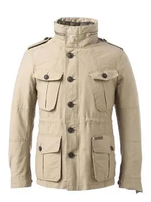 Burberry High Collar Casual Jacket - Nude