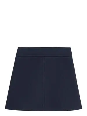 CELINE Celine Trapeze Mini Skirt In Double Faced Wool Tricotine
