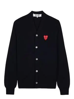 Comme Des Garçons Cardigan With Emblem - Black