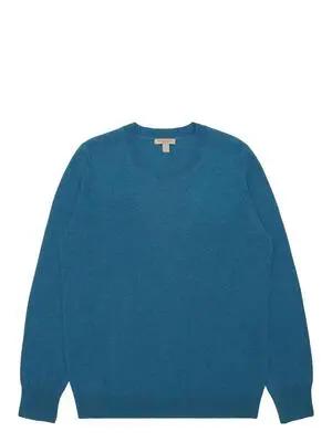 Burberry Round Neck Long Sleeve Sweater - Blue