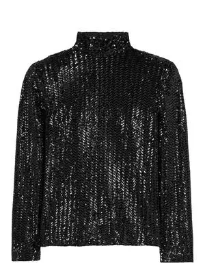 ANINE BING Anine Bing Josephine Sequined Mock Neck Top