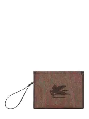 Etro Arnica Pouch With Pegaso Detail - Brown