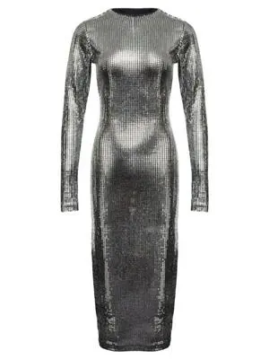 MAISON MARGIELA Embellished Midi Dress - Silver