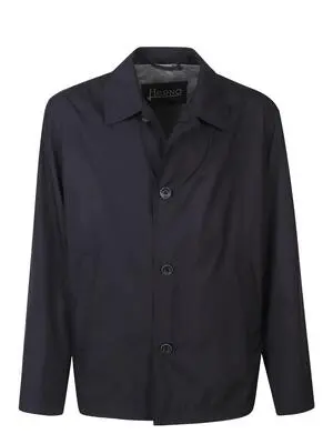 Herno Long-sleeved Jacket With Pointed Collar - Black