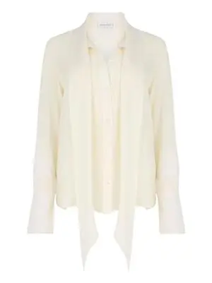 Nina Ricci Lavalliere Satin Shirt - White
