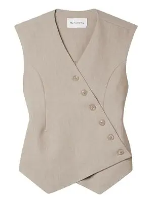 THE FRANKIE SHOP The Frankie Shop Maesa Asymmetric Woven Vest