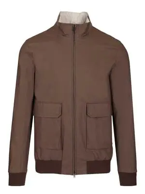 Herno Zip-up Bomber Jacket With Stand Collar - Brown