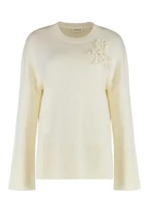 P.a.r.o.s.h Floral Embroidered Knitwear - White