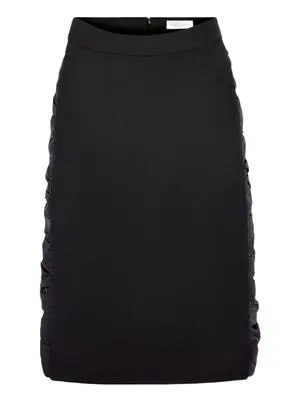 Nina Ricci Ruched Effect Wool Midi Skirt - Black