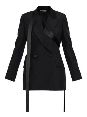 Alexander McQueen Double-breasted Blazer With Strap Detail - Black