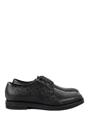 Gucci Gg Printed Derby Shoes - Black