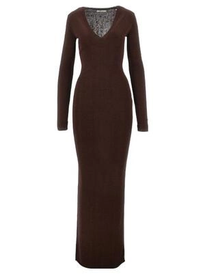 ENTIRE STUDIOS Entire Studios Long Sleeve V-Neck Knitted Maxi Dress