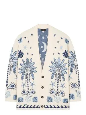 Alanui Echoes Of The Island Cardigan - Chalk-light Blue