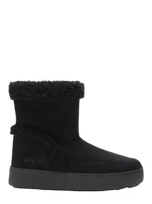 Moon Boot Ankle Boots With Embossed Logo - Black