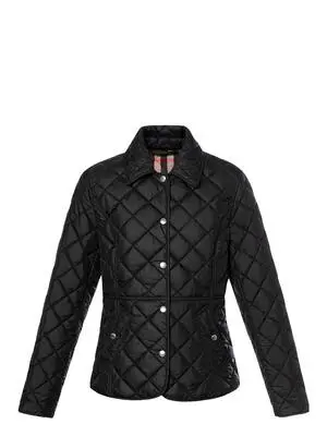 Burberry Quilted Cotton-padded Long-sleeve Jacket - Black