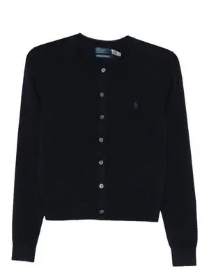 Polo Ralph Lauren Embroidered Logo Cardigan - Black