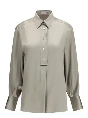 Brunello Cucinelli Collared Long-sleeved Shirt - Gray