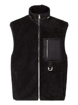 Fendi Zip-up Fur Vest With Ff Buckle Detail - Black