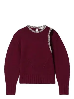 Simkhai Monroe Embellished Sweater - Burgundy
