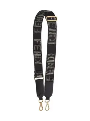 Fendi Denim-effect Ff Jacquard Shoulder Strap - Black