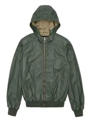 Gucci Hooded Leather Jacket - Green