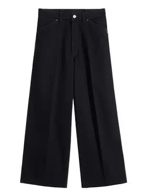 LEMAIRE Logo-patch Wide-leg Jeans - Black