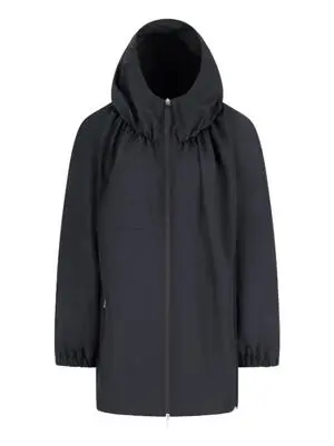JIL SANDER Hooded Gathered Jacket - Black