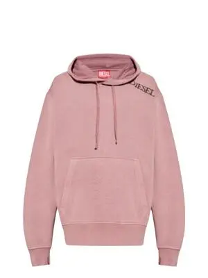 DIESEL® Embroidered-logo Hooded Sweatshirt - Pink