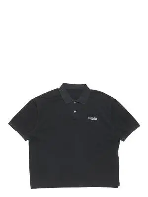 Acne Studios Washed Logo Polo Shirt - Black