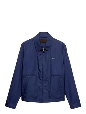 Prada Technical Cotton Zipper Blouson Jacket - Blue
