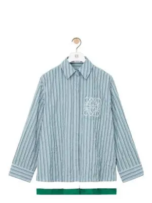 Loewe Relaxed Stripe Logo Shirt - Blue