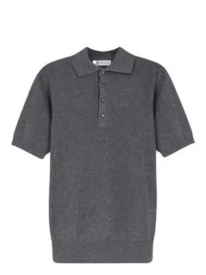 Brunello Cucinelli Short-sleeved Polo Shirt Grey