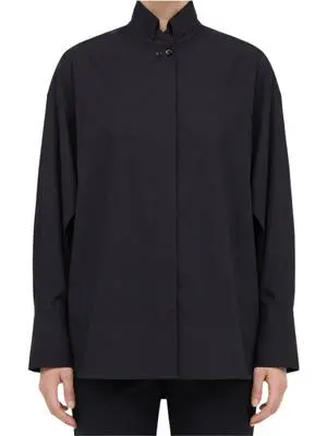 SEMICOUTURE Long Sleeve Collared Jacket - Black