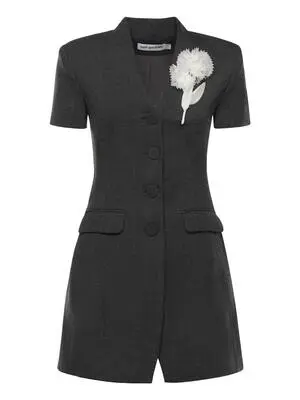 SELF-PORTRAIT Long-sleeve Mini Dress - Grey