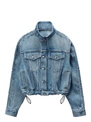 ALEXANDER WANG Alexander Wang Vintage Light Indigo Denim Track Jacket With Logo Panels