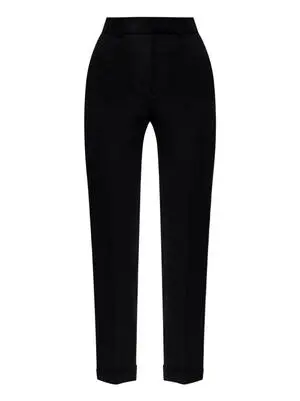Attico Turn-up Hem Belted Trousers - Black