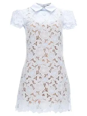 SELF-PORTRAIT Self-Portrait Guipure Lace Collared Mini Dress No