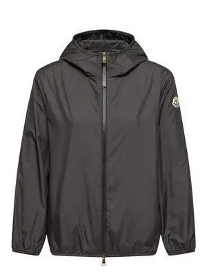 Moncler Logo-patch Zip-up Hooded Jacket - Black