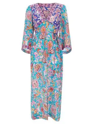 Rixo Dahlia Floral Paisley Midi Dress - Multicolor