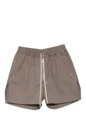 Rick Owens Zip-up Shorts With Slit Hem - Gray
