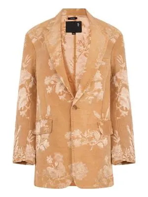 R13 Floral Print Single Breasted Blazer - Nude