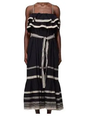 Ulla Johnson Ruffled Strappy Maxi Dress - Black