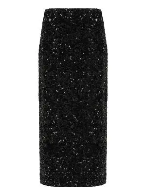 Vince Sequin Embellished Pencil Skirt - Black