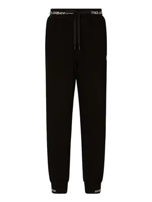 Dolce & Gabbana Logo Patch Drawstring Pants - Black