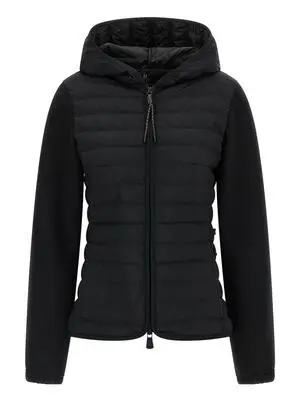 Moncler Quilted Zip-up Hooded Jacket - Black