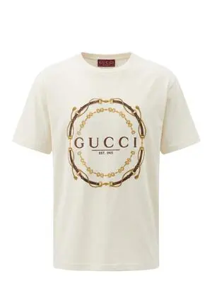 Gucci Logo Printed Cotton T-shirt - Ivory