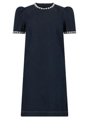 Zimmermann Embellished Denim Mini Dress - Black