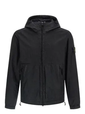 Stone Island Stone Island Logo Patch Hooded Jacket Black